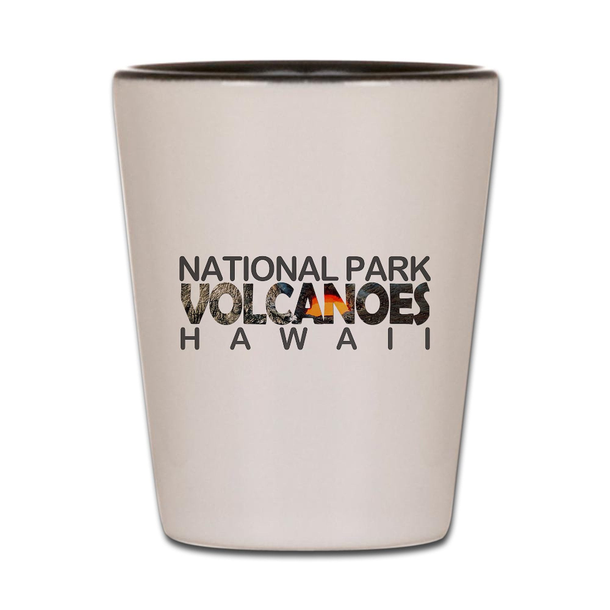 CafePress - Hawaii Volcanoes Hawaii - White/Black Shot Glass, Unique ...