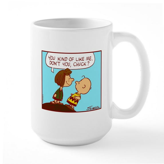 CafePress - He Likes Me! Large Mug - 15 oz Ceramic Large White Novelty ...