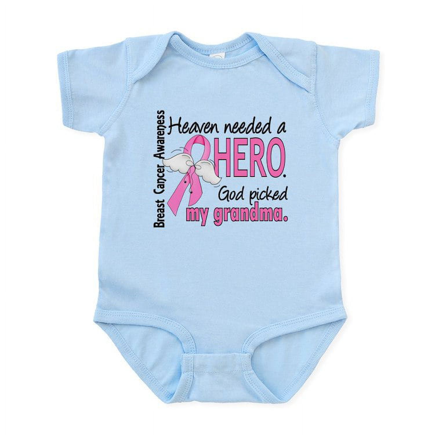CafePress - Heaven Needed A Hero Breast Cancer Infant Bodysuit - Baby ...