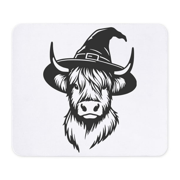 CafePress - Highland Cow In Witch Hat - Non-slip Rubber Mousepad ...