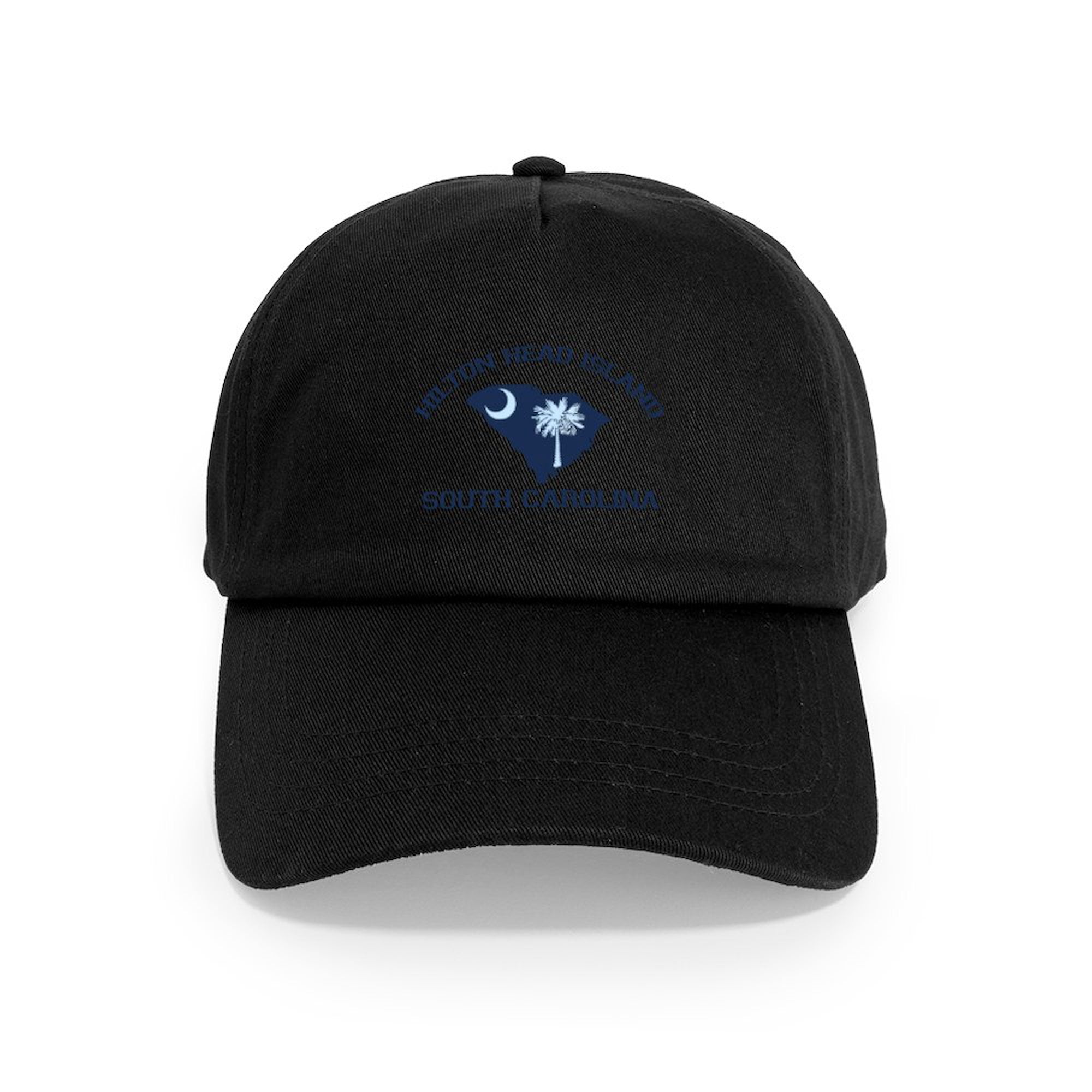 CafePress - Hilton Head Island Map Design Cap - Adjustable 100% Brushed ...