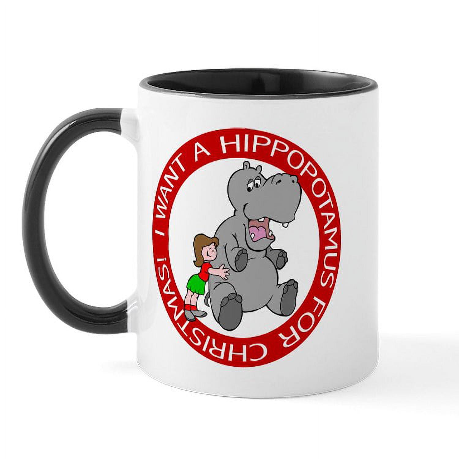 CafePress - Hippopotamus For Christmas Mug - 11 oz Ceramic Mug ...