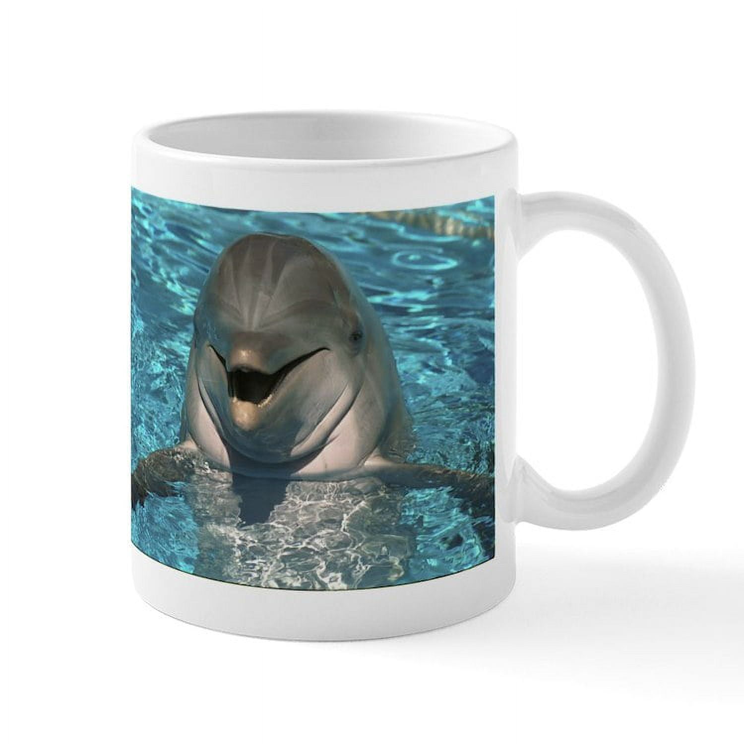 CafePress - Hiya ! Happy Dolphin Coffee Mug - 11 oz Ceramic Mug ...
