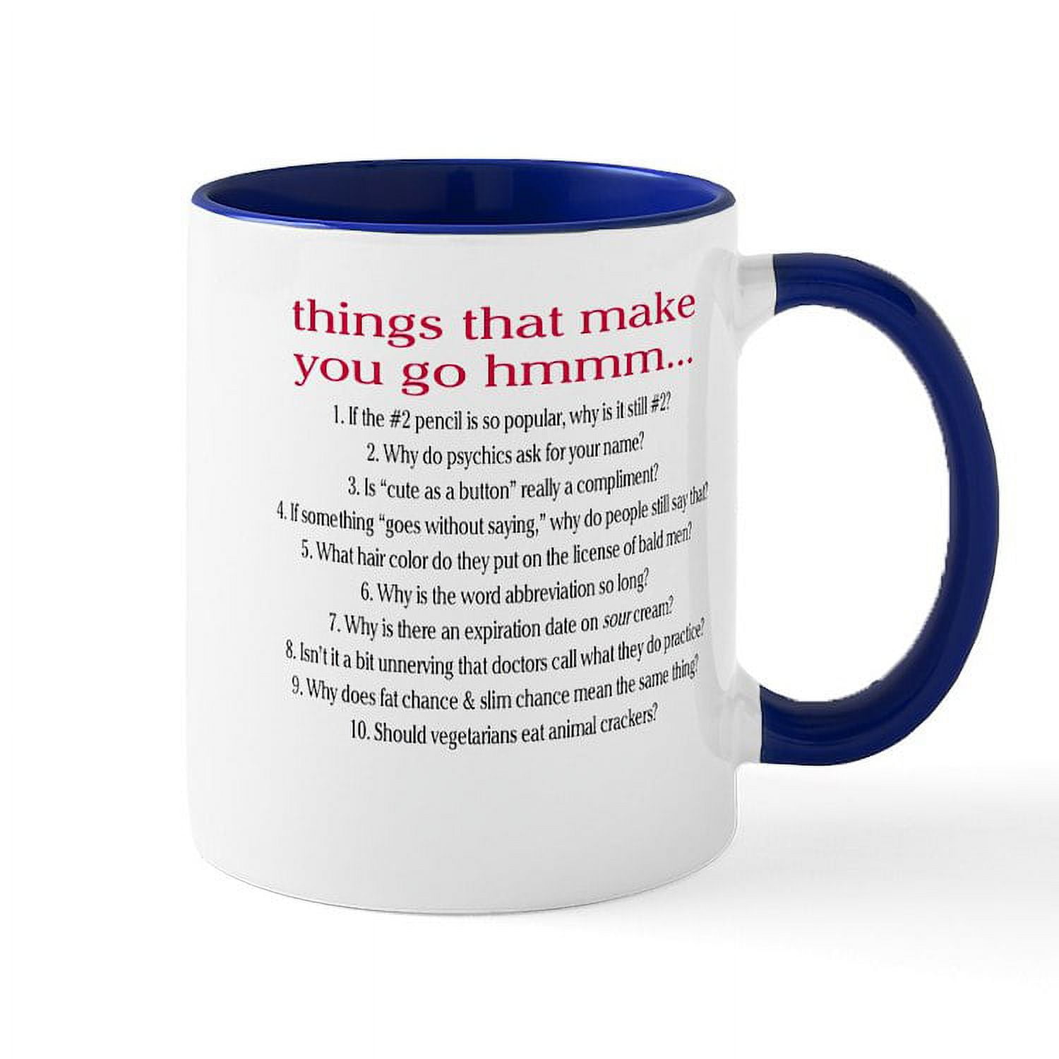 CafePress - Hmmm - 11 oz Ceramic Mug - Novelty Coffee Tea Cup - Walmart.com