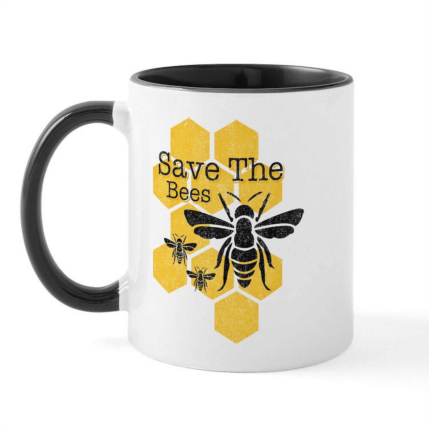 CafePress - Honeycomb Save The Bees Mug - 11 oz Ceramic Mug - Novelty Coffee Tea Cup - Walmart.com