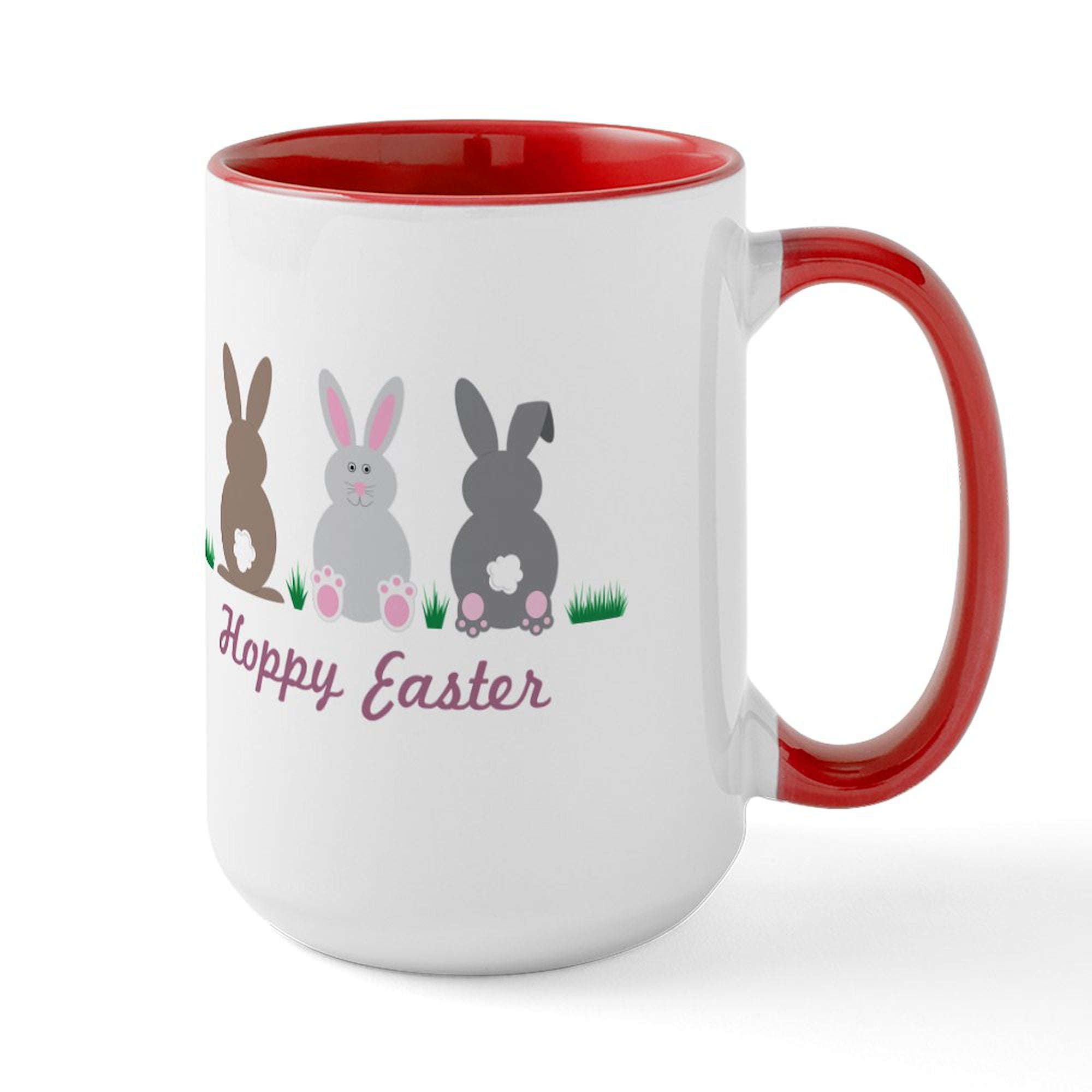 CafePress - Hoppy Easter Mugs - 15 oz Ceramic Large White Novelty Mug ...
