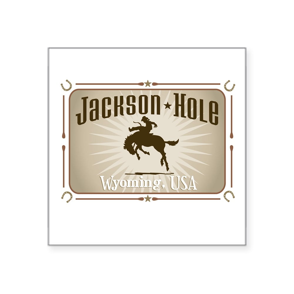 CafePress - Horshoe Cowboy - Square Sticker 3" x 3" - Walmart.com