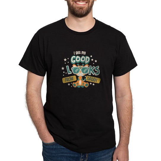 CafePress - I Get My Good Looks From Daddy Kids T Shirts Men's Value T ...