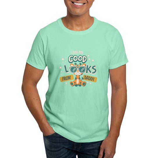 CafePress - I Get My Good Looks From Daddy Kids T Shirts Men's Value T ...