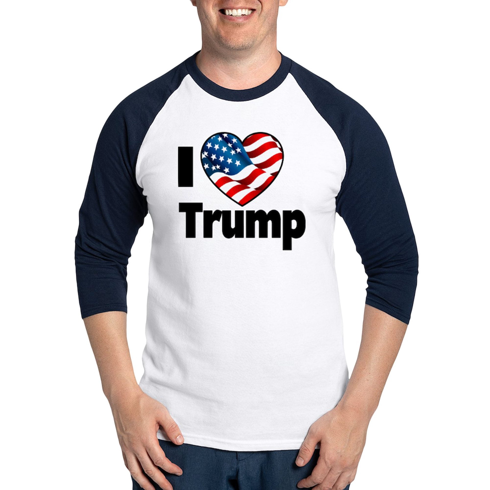 CafePress - I Heart Trump Baseball Jersey - Cotton Baseball Jersey, 3/4 ...
