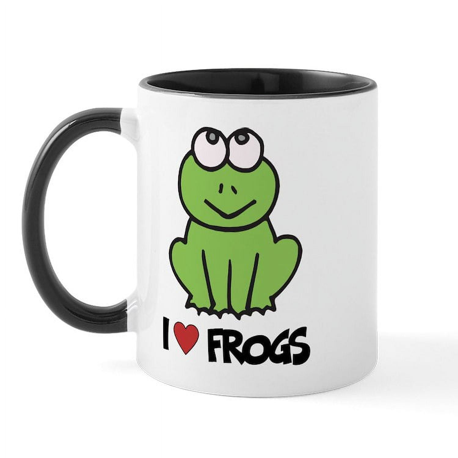 CafePress - I Love Frogs Mug - 11 oz Ceramic Mug - Novelty Coffee Tea ...