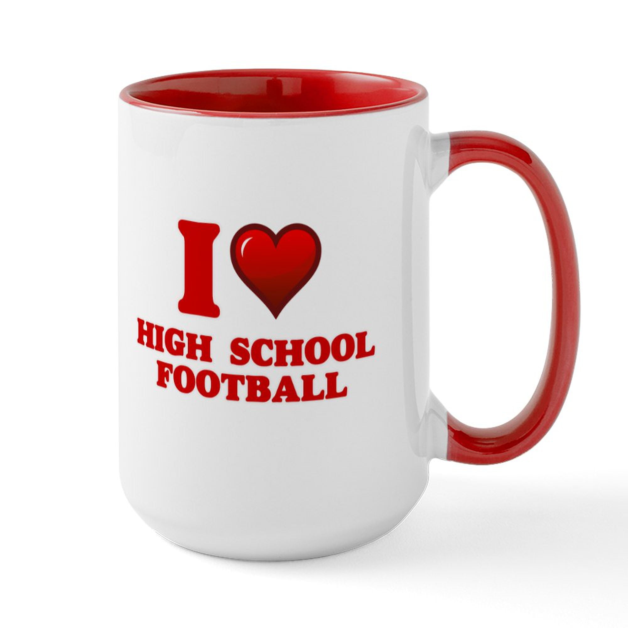 CafePress - I Love High School Football Mugs - 15 oz Ceramic Large ...