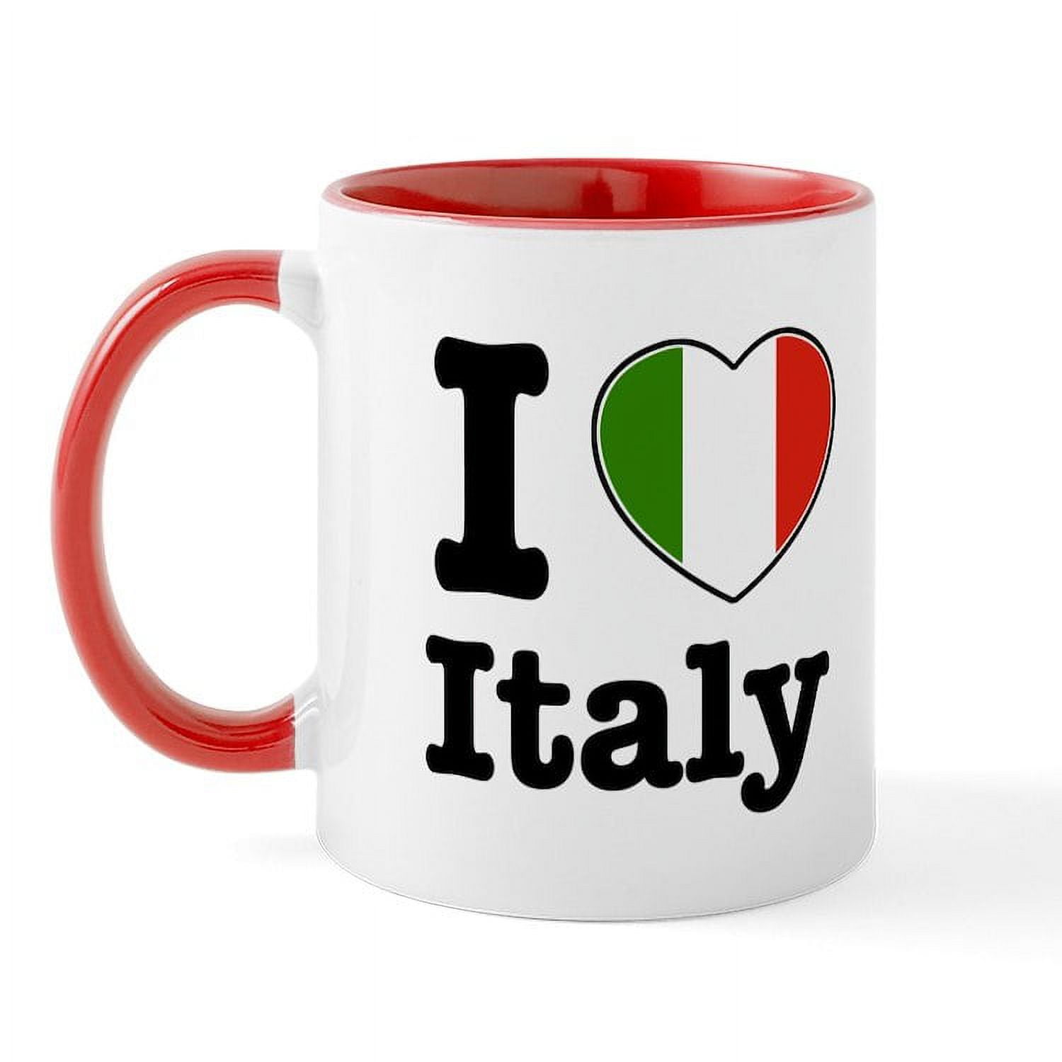 CafePress - I Love Italy Mug - 11 oz Ceramic Mug - Novelty Coffee Tea ...