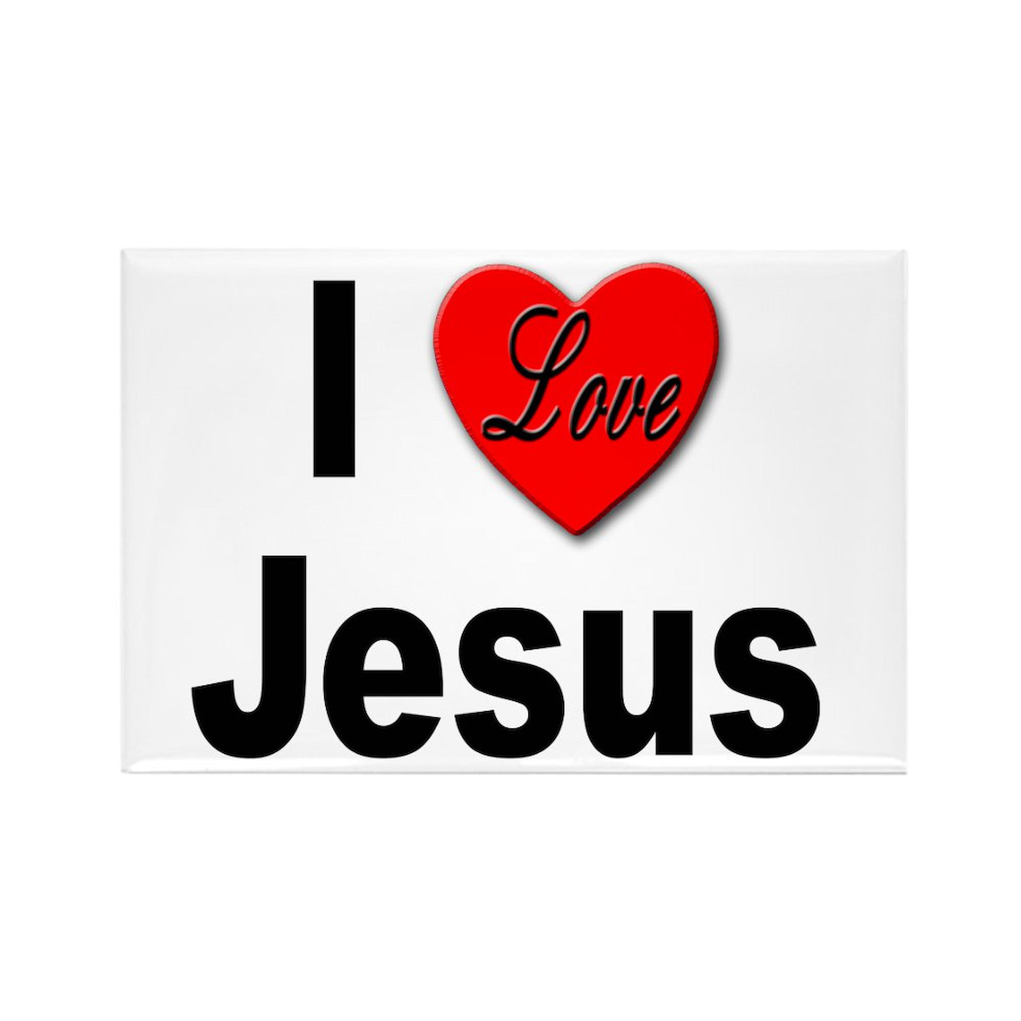 CafePress - I Love Jesus - Rectangle Magnet, 2"x3" Refrigerator Magnet ...