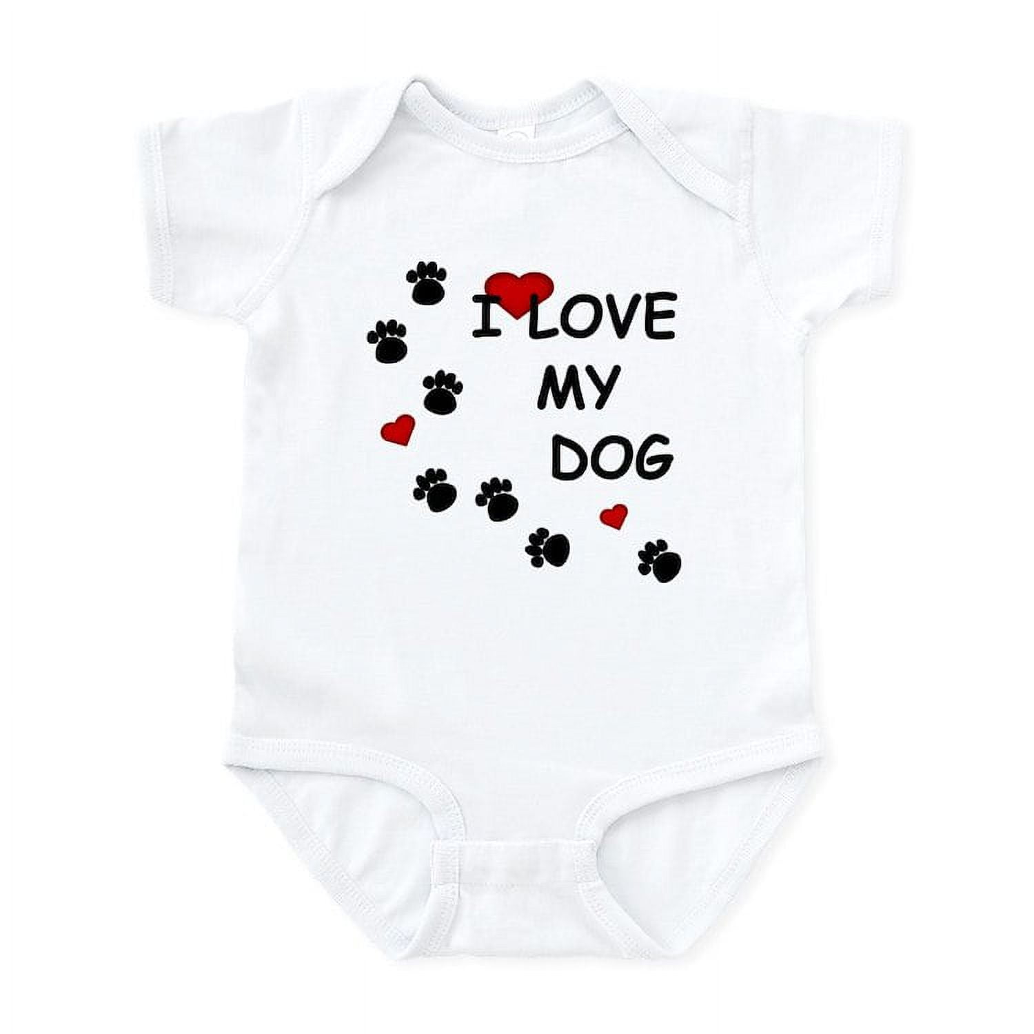 CafePress - I Love My Dog Paw Prints Infant Bodysuit - Baby Light ...
