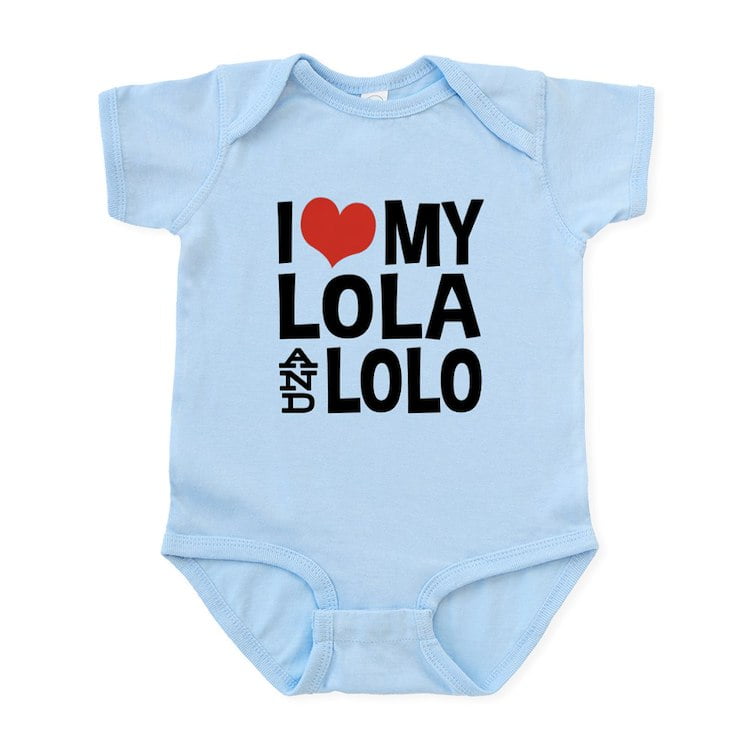 CafePress - I Love My Lola And Lolo Infant Bodysuit - Baby Light ...