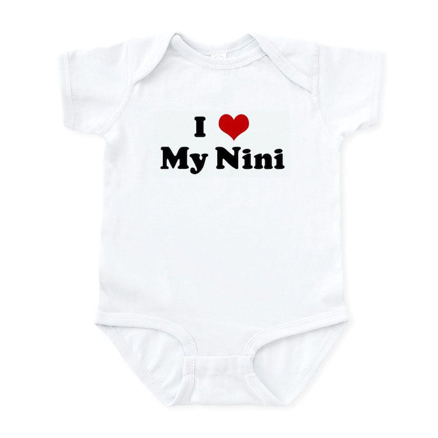 CafePress - I Love My Nini Infant Bodysuit - Baby Light Bodysuit, Size ...