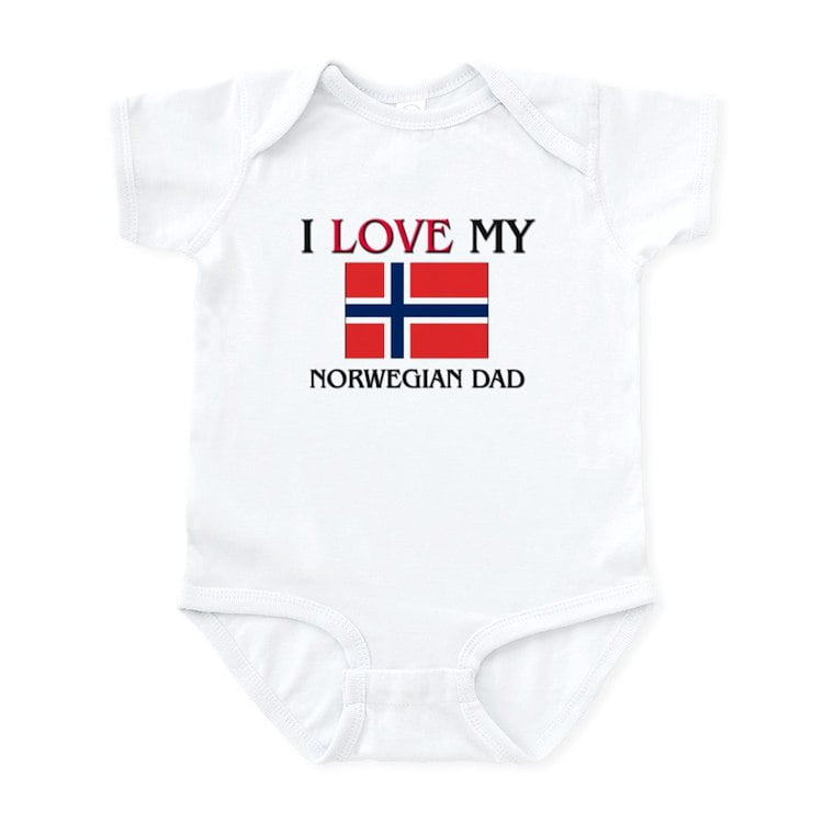 CafePress - I Love My Norwegian Dad Infant Bodysuit - Baby Light ...
