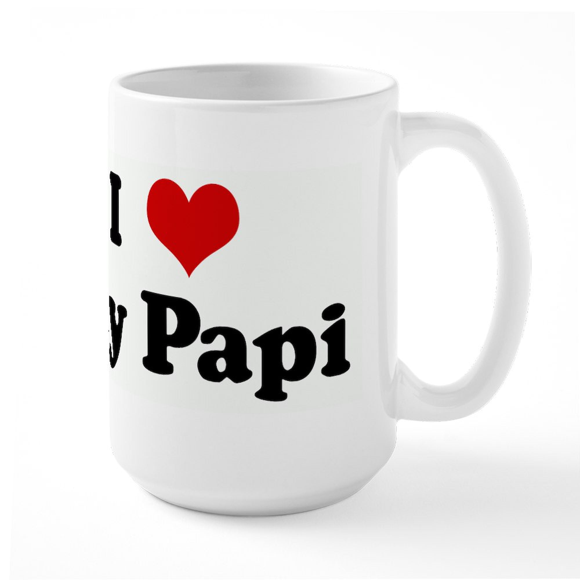 CafePress - I Love My Papi Mugs - 15 oz Ceramic Large White Novelty Mug ...