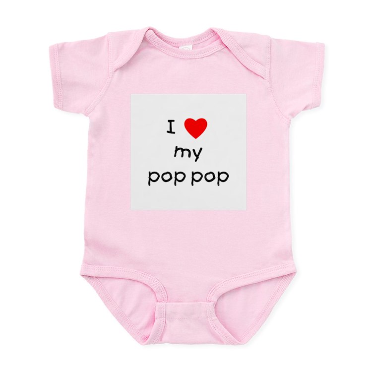 CafePress - I Love My Pop Pop Infant Bodysuit - Baby Light Bodysuit ...