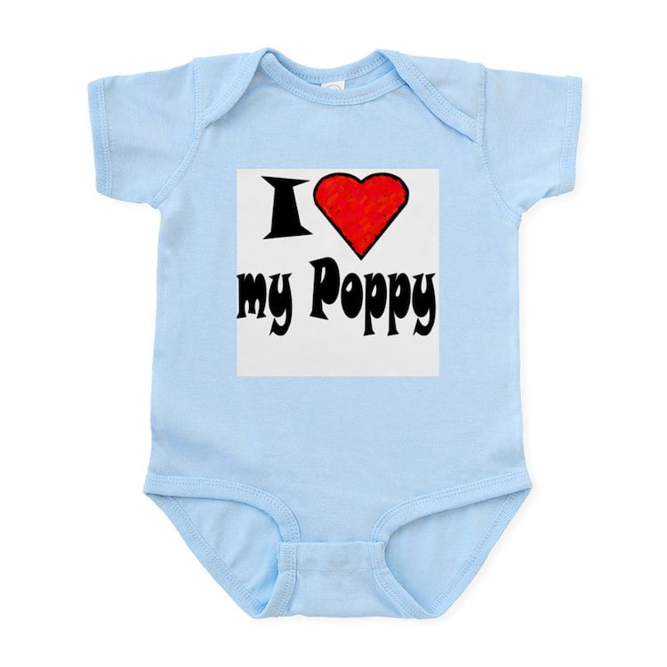 CafePress - I Love My Poppy Infant Creeper - Baby Light Bodysuit, Size ...