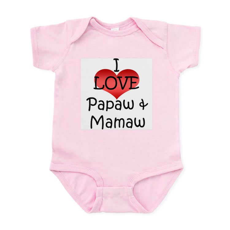 CafePress - I Love Papaw & Mamaw Infant Creeper - Baby Light Bodysuit, Size Newborn - 24 Months ...