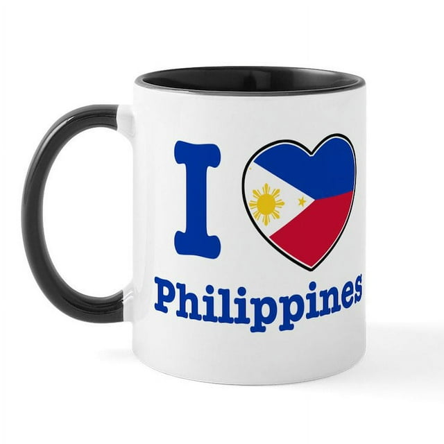 CafePress - I Love Philippines Mug - 11 oz Ceramic Mug - Novelty Coffee ...