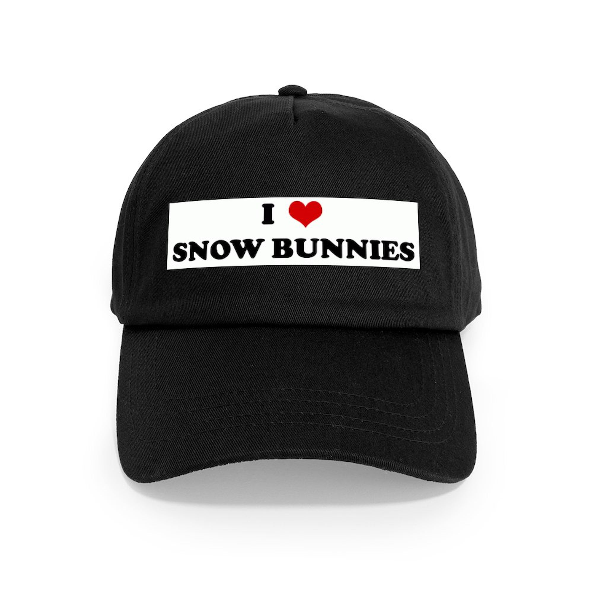 CafePress - I Love SNOW BUNNIES Cap - Adjustable 100% Brushed Unisex ...