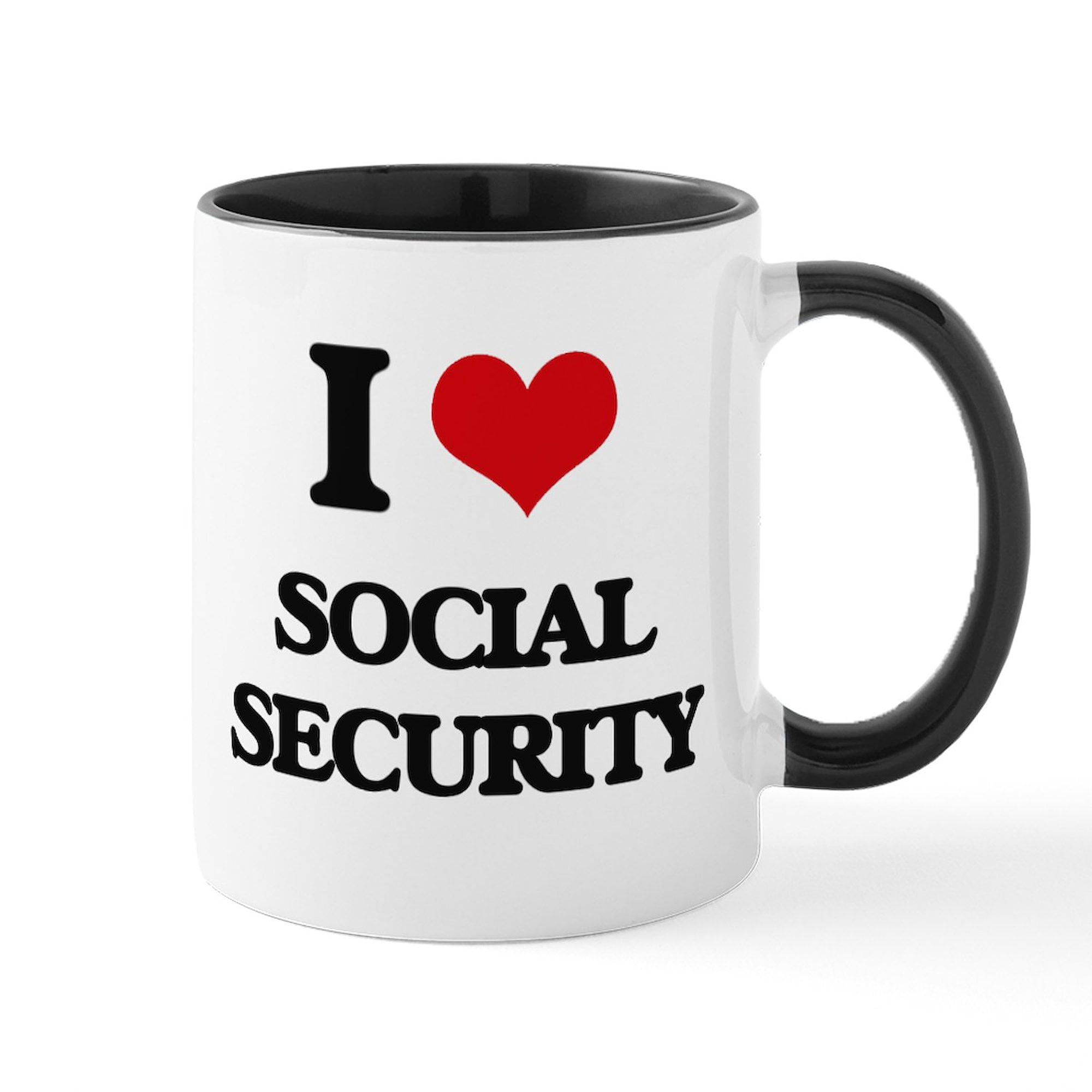 CafePress - I Love Social Security Mugs - 11 oz Ceramic Mug - Novelty ...