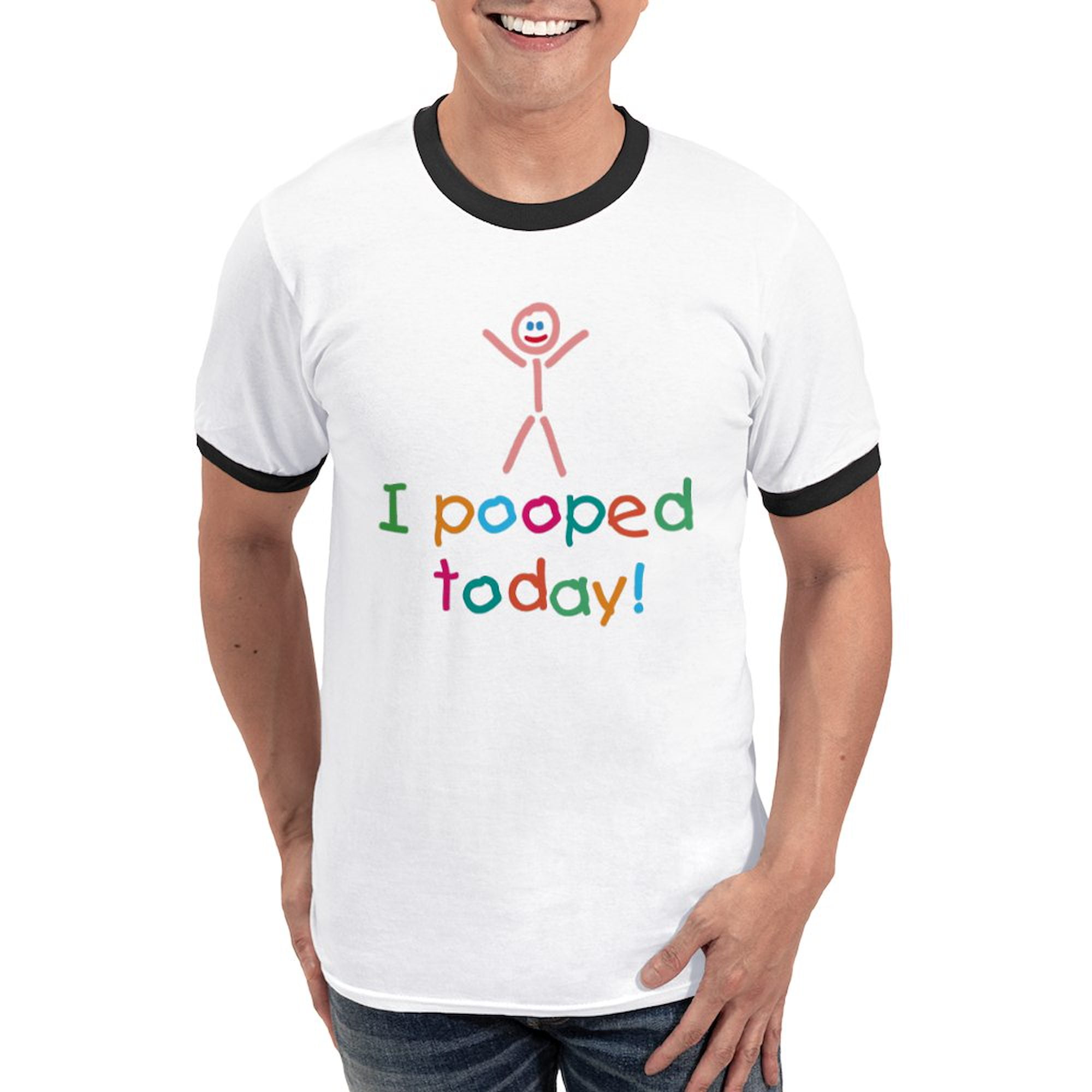 CafePress - I Pooped Today Fun Ringer T - 100% Cotton Ringed T-Shirt ...