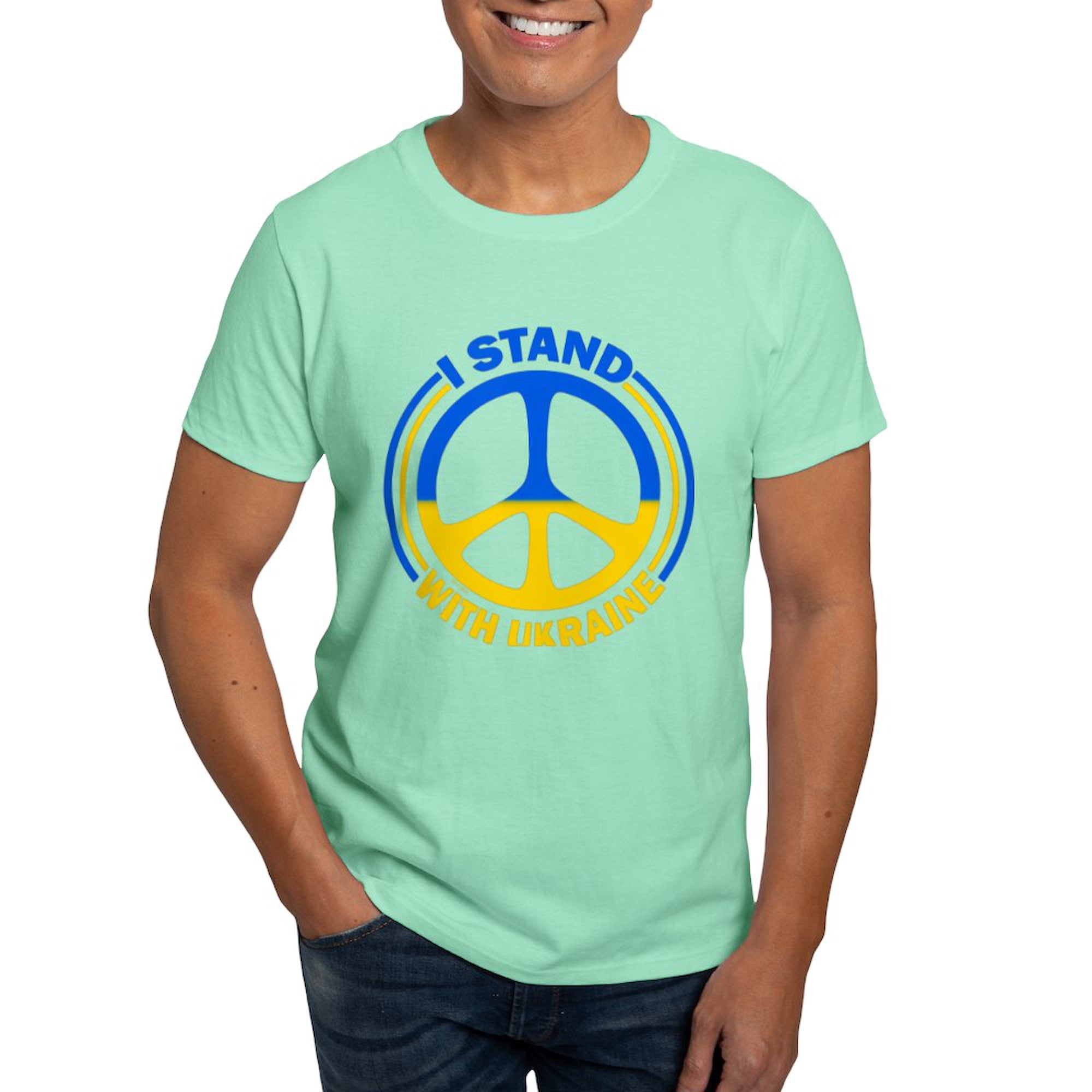 CafePress - I Stand With Ukraine Peace Sym Men's Value T Shirt - Men's ...
