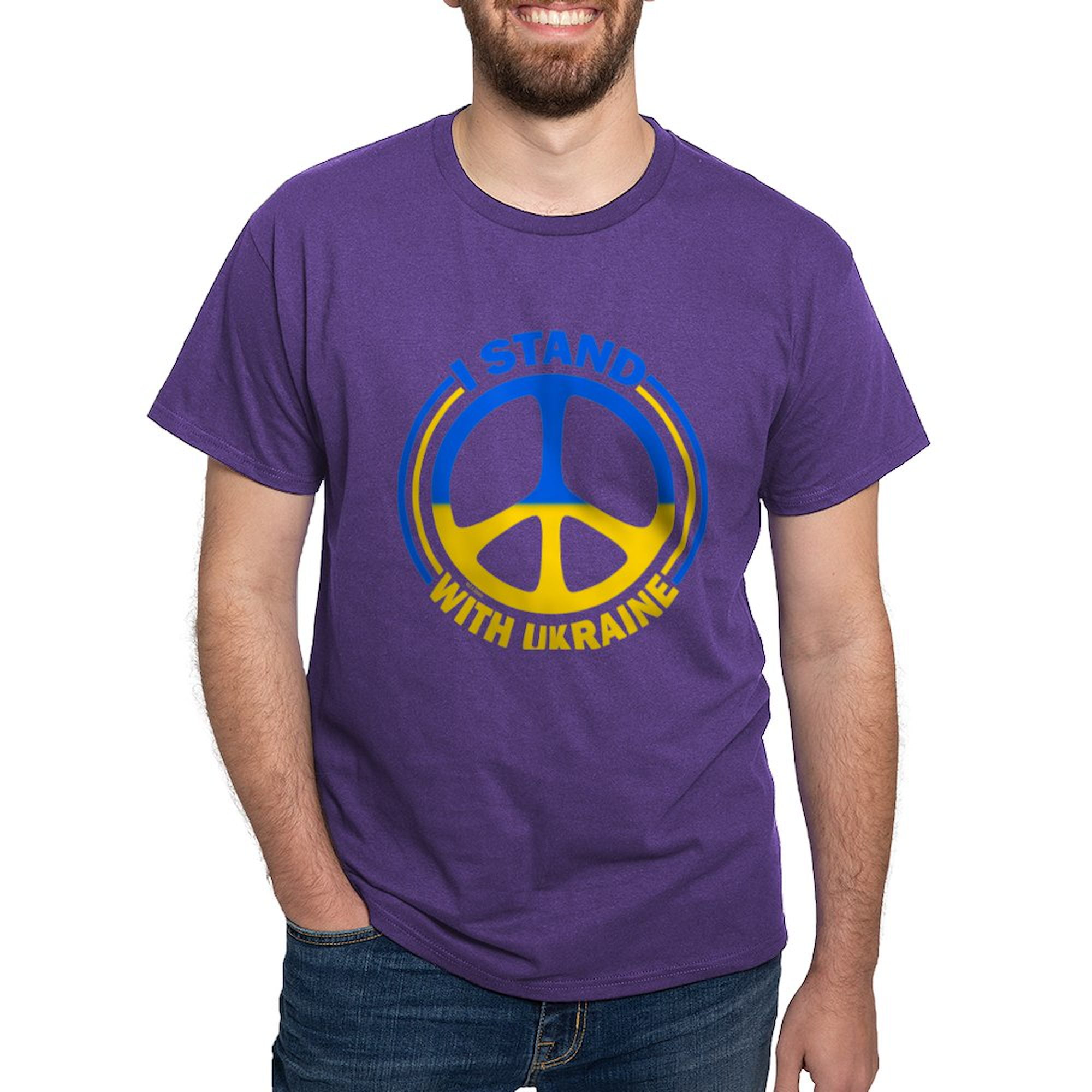 CafePress - I Stand With Ukraine Peace Sym Men's Value T Shirt - Men's ...