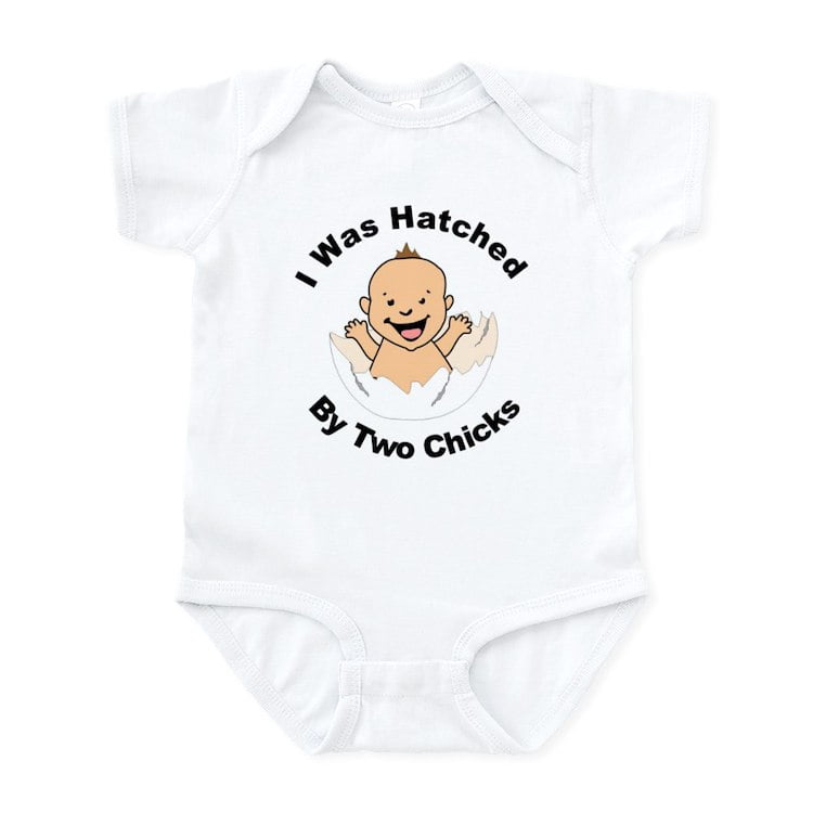 CafePress - I Was Hatched By Two Chicks Body Suit - Baby Light Bodysuit ...