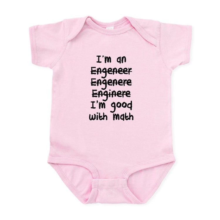 CafePress - I'm An Engineer I'm Good At Math Body Suit - Baby Light ...