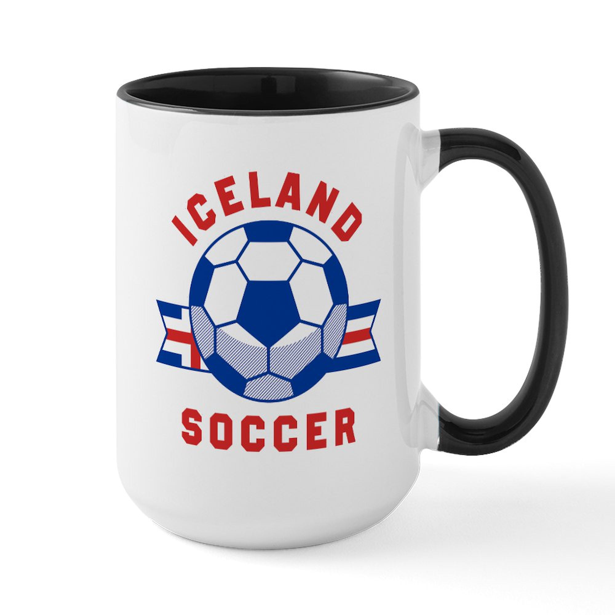 CafePress - Iceland Soccer Mugs - 15 oz Ceramic Large White Novelty Mug ...