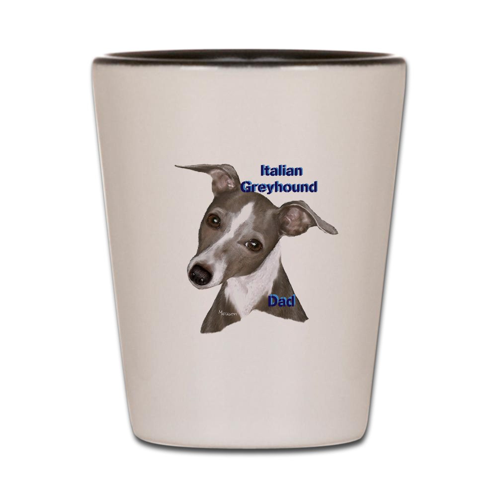 CafePress - Italian Greyhound Dad - White/Black Shot Glass, Unique and ...