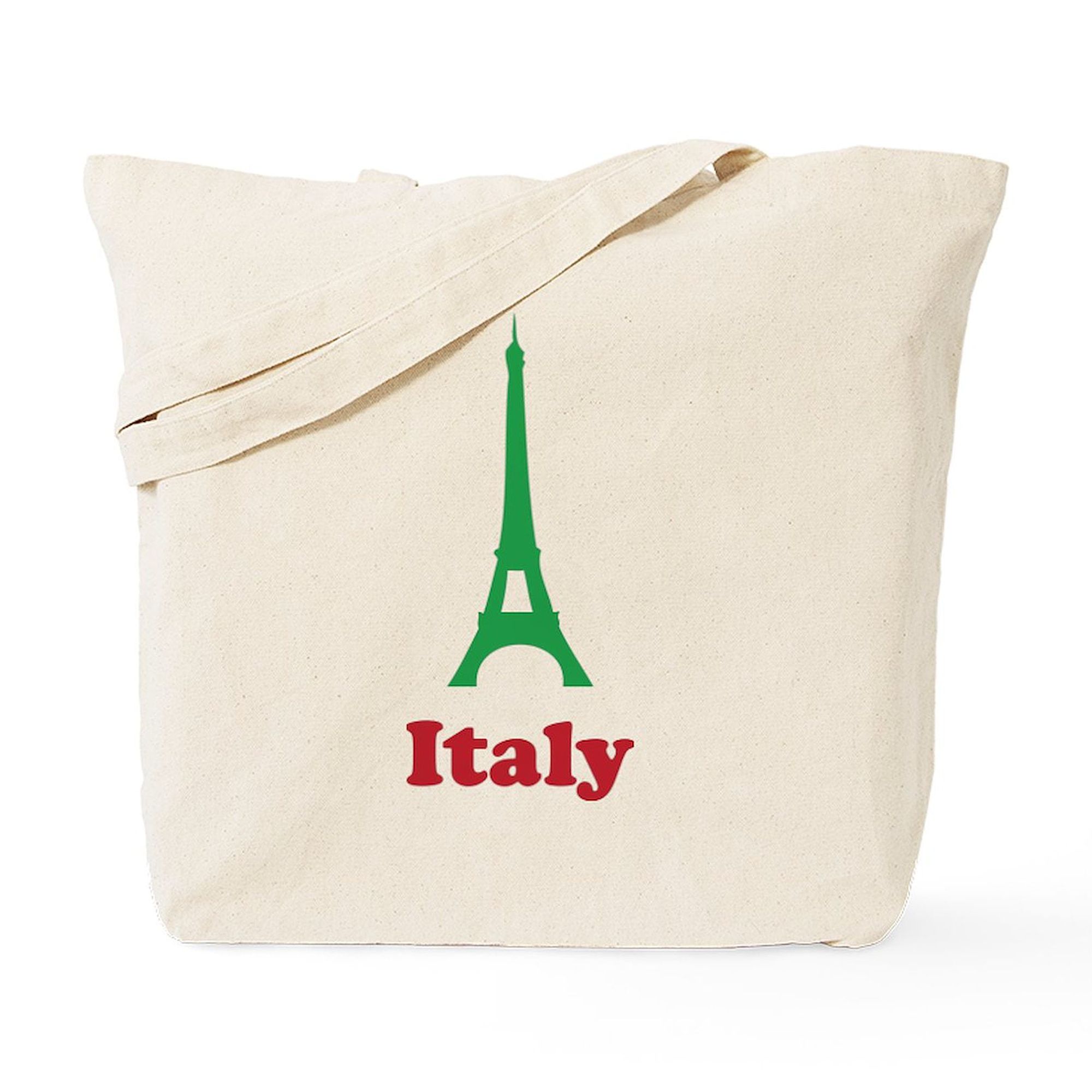 CafePress - Italy Eiffel Tower Tote Bag - Unisex Canvas Tote Bag, Beige ...