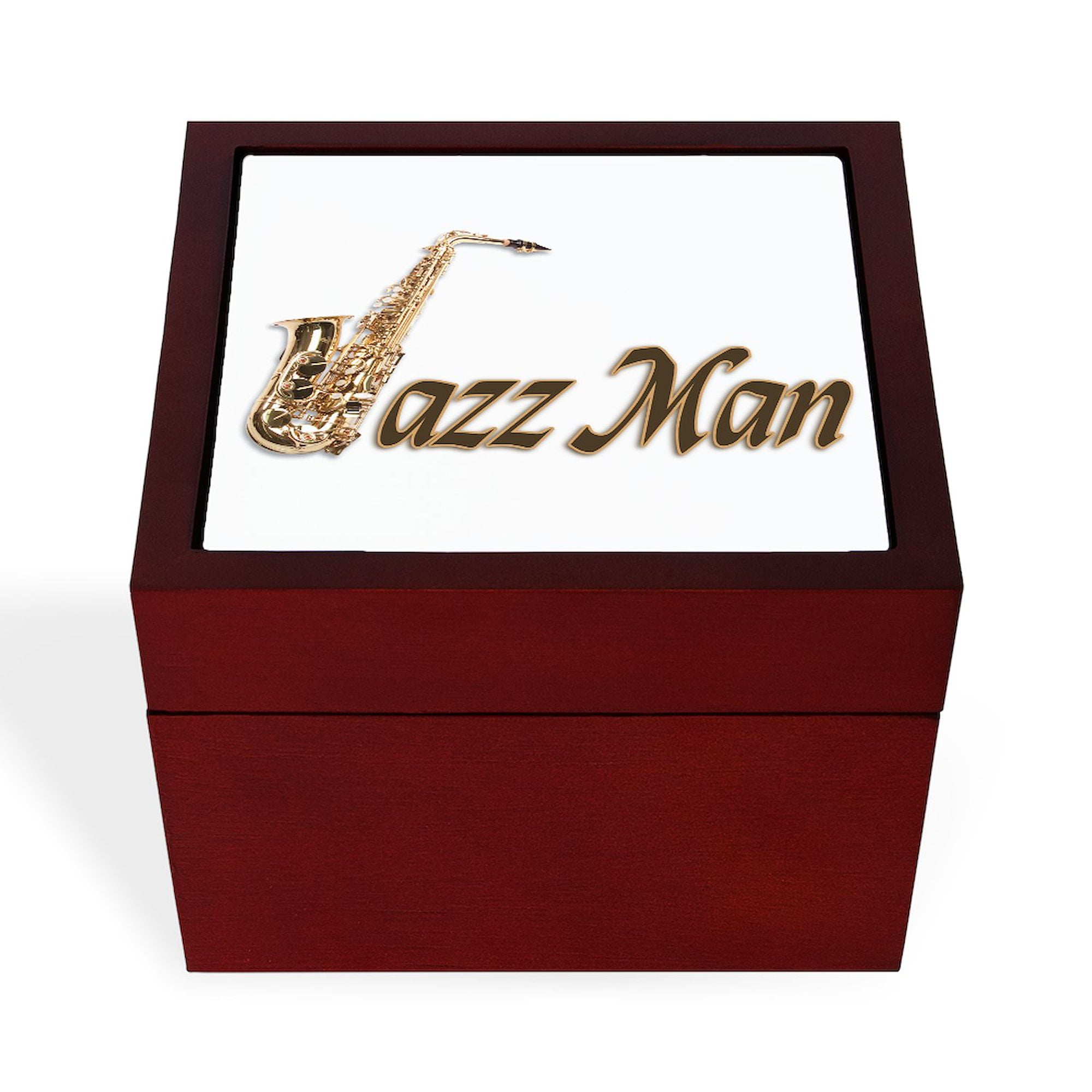 CafePress - Jazz Man Sax Saxophone - Keepsake Box, Finished Hardwood ...
