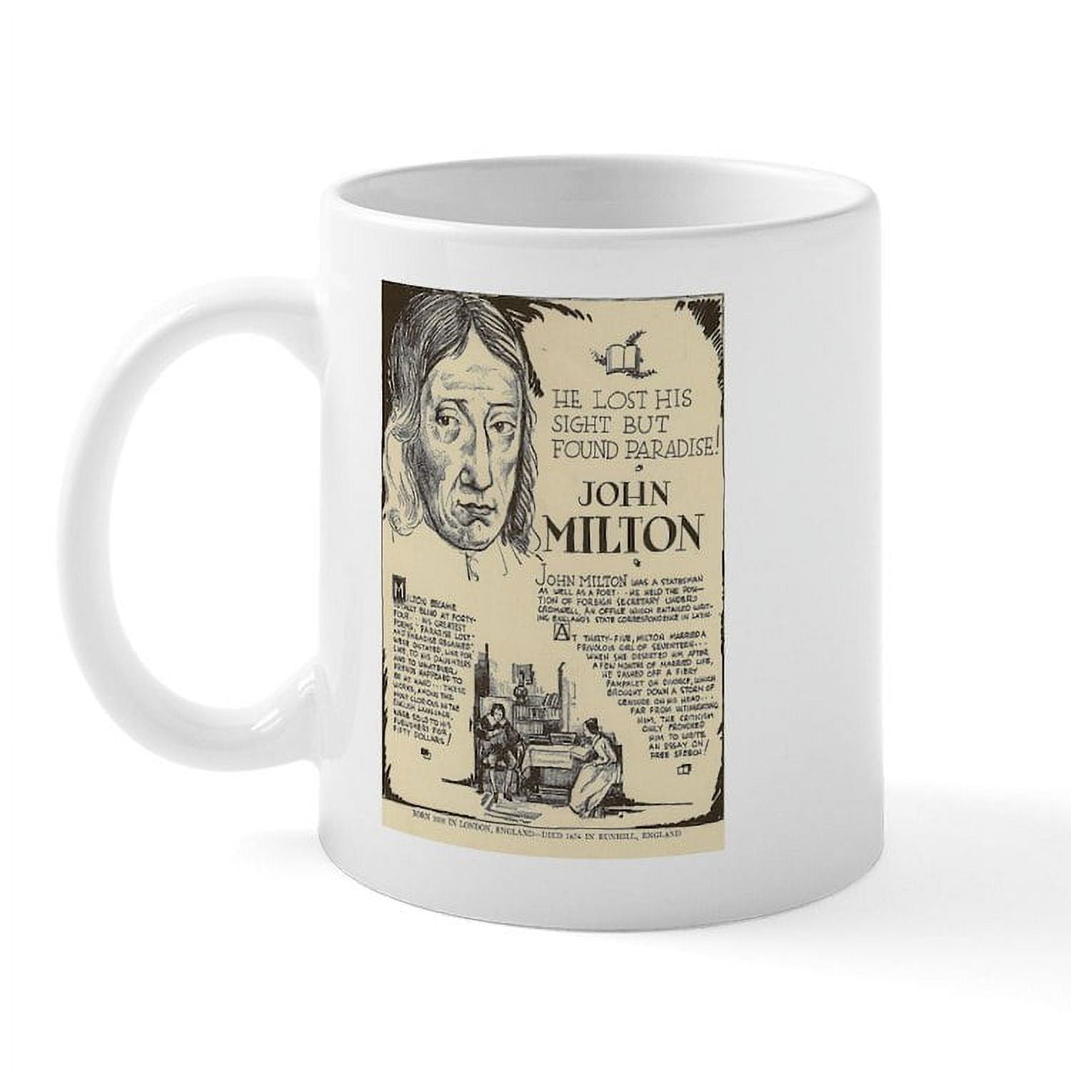 CafePress - John Milton Mini Biography Mugs - 11 oz Ceramic Mug ...