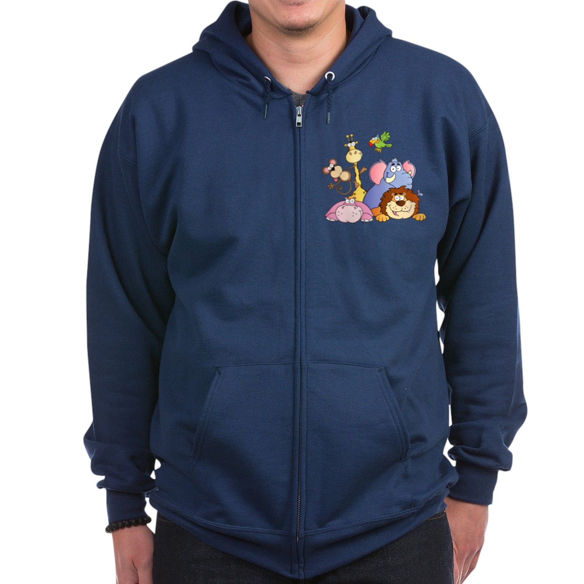 CafePress - Jungle Animals Zip Hoodie (Dark) - Zip Hoodie, Classic ...