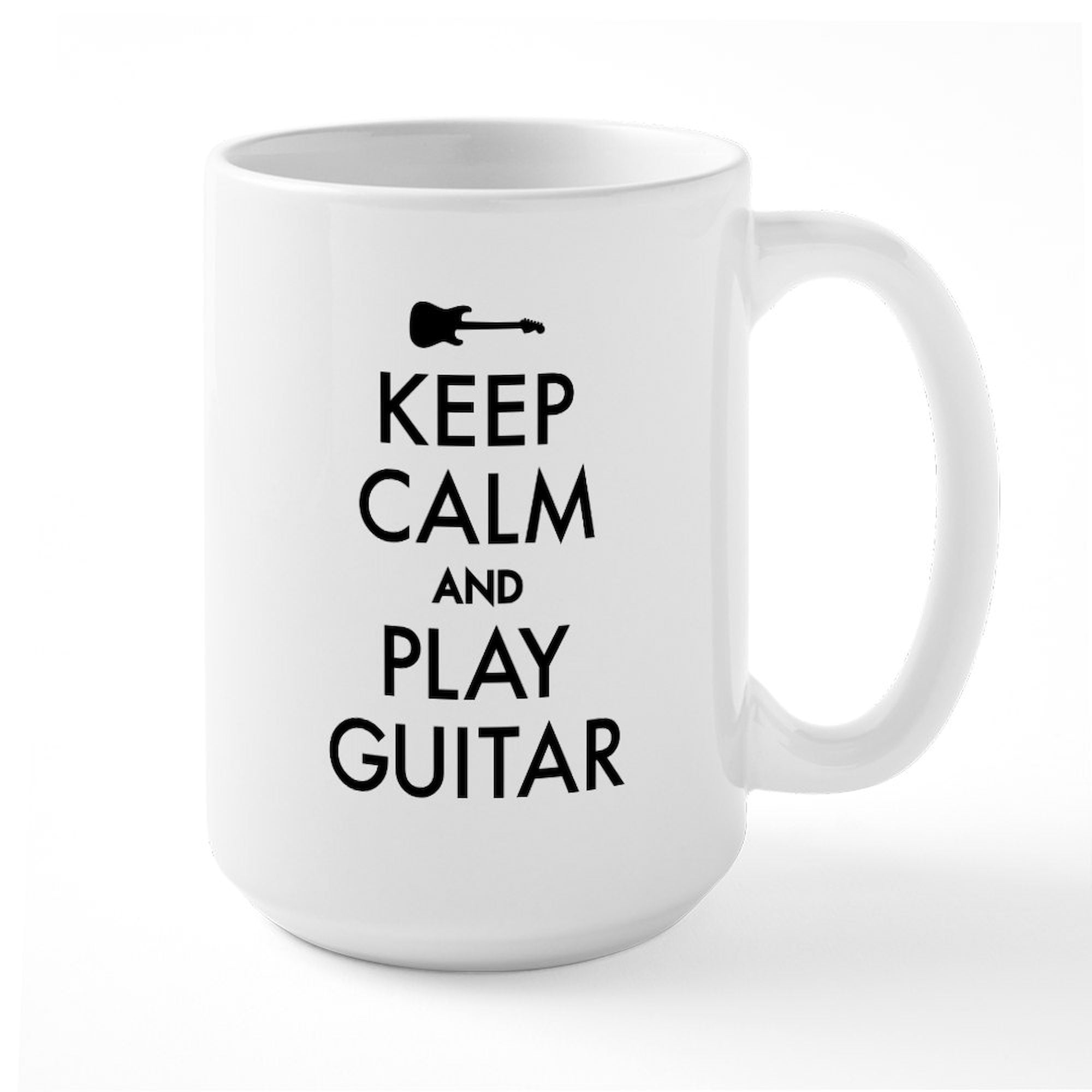 CafePress - Keep Calm And Play Guitar - 15 oz Ceramic Large White ...