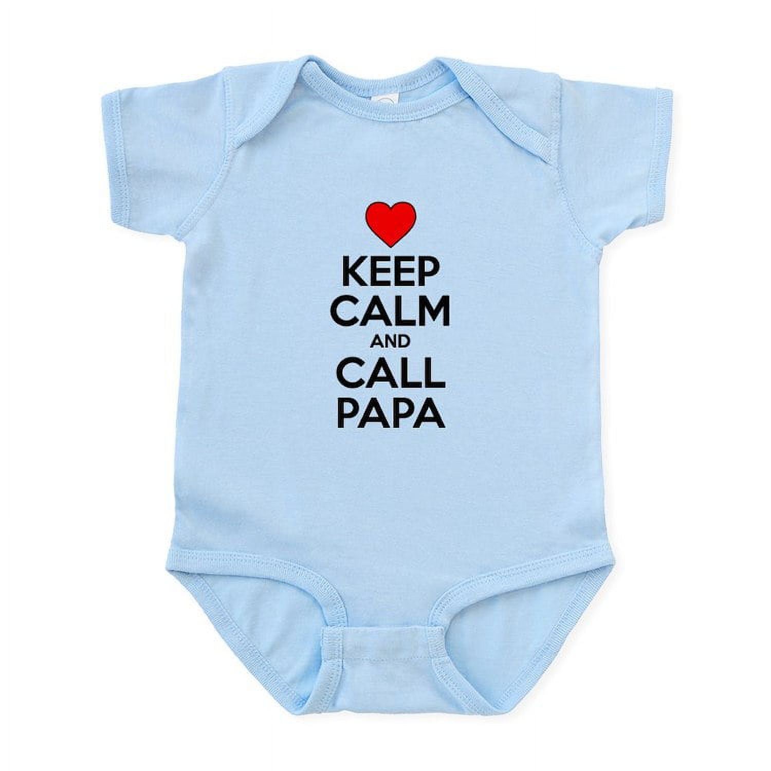CafePress - Keep Calm Call Papa Body Suit - Baby Light Bodysuit, Size ...