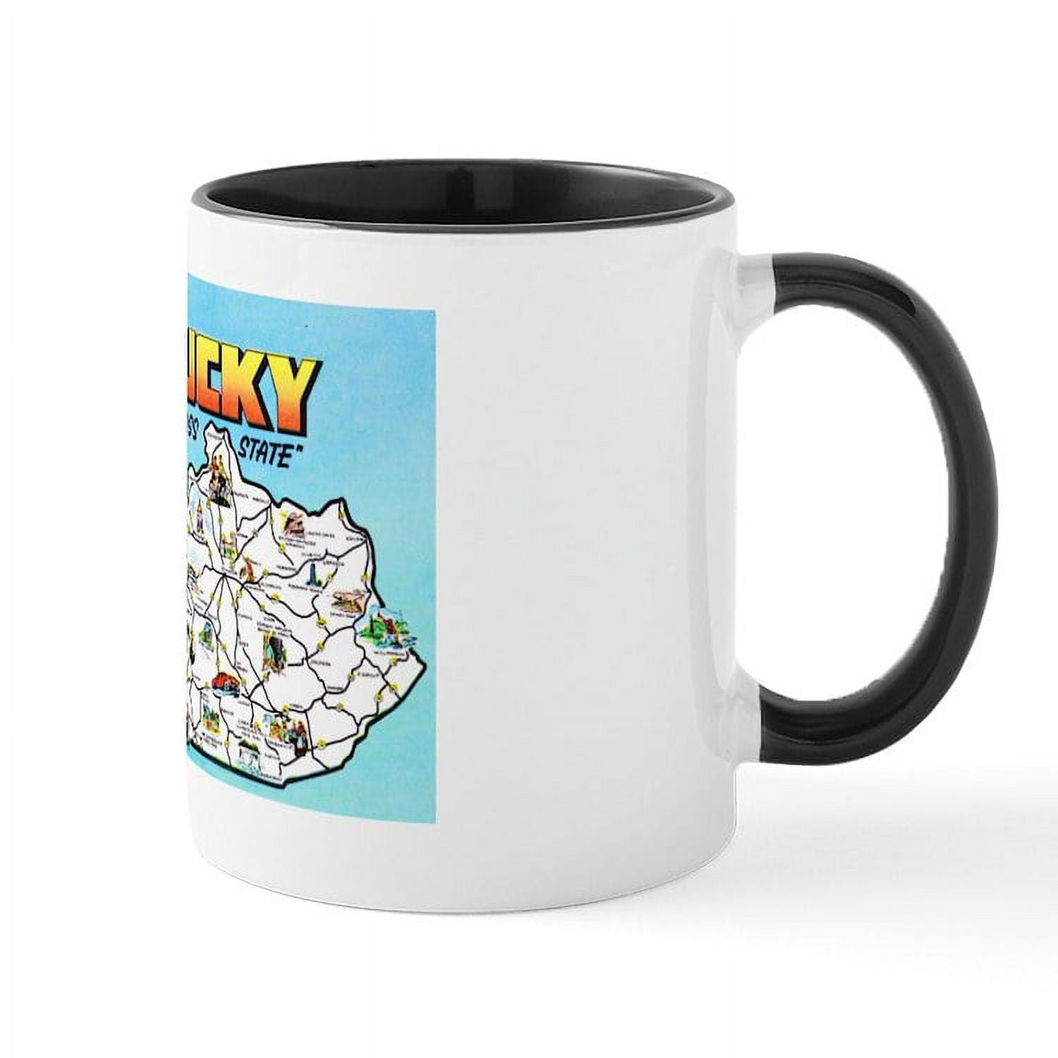 CafePress - Kentucky Map Greetings Mug - 11 oz Ceramic Mug - Novelty ...