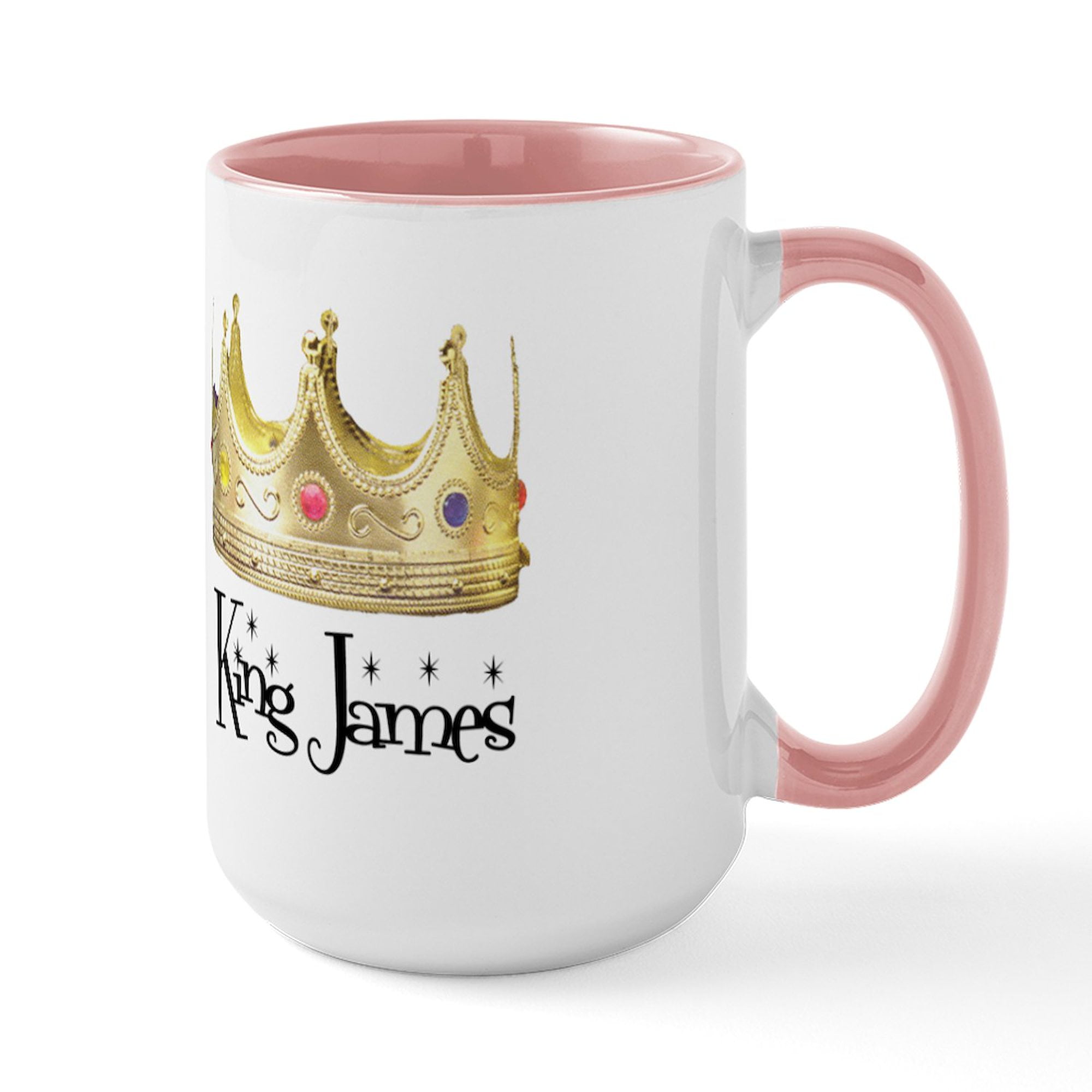 CafePress - King James Large Mug - 15 oz Ceramic Large White Novelty ...