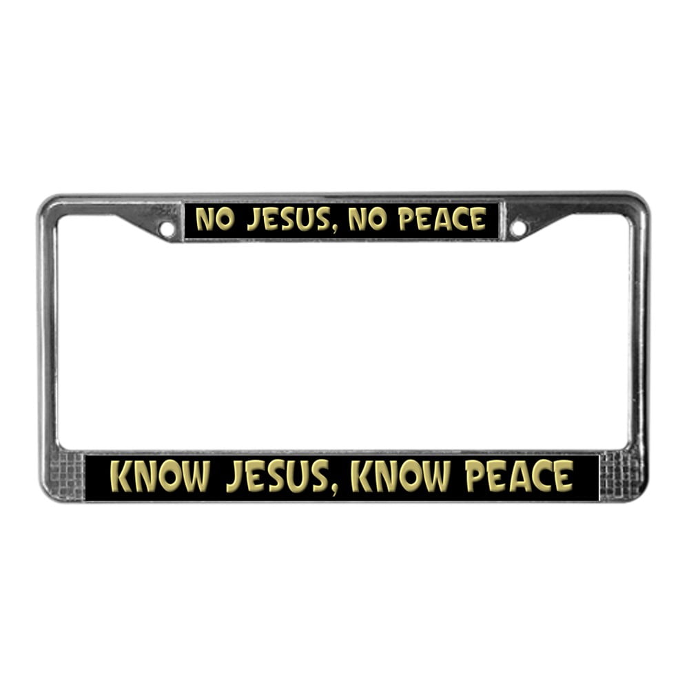 CafePress - Know Jesus! License Plate Frame - Chrome License Plate ...