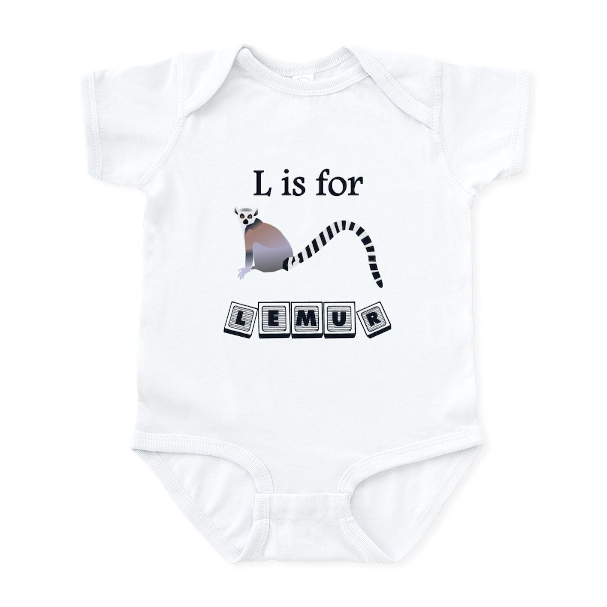 CafePress - L Is For Lemur Body Suit - Baby Light Bodysuit, Size ...