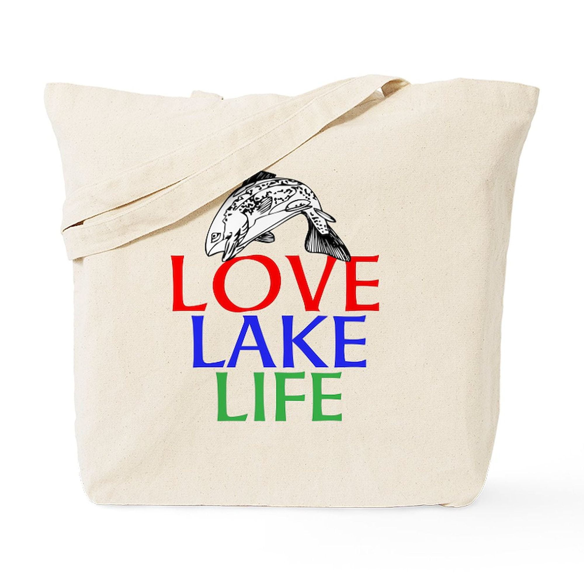 CafePress - LOVE LAKE LIFE FISH Tote Bag - Unisex Canvas Tote Bag ...