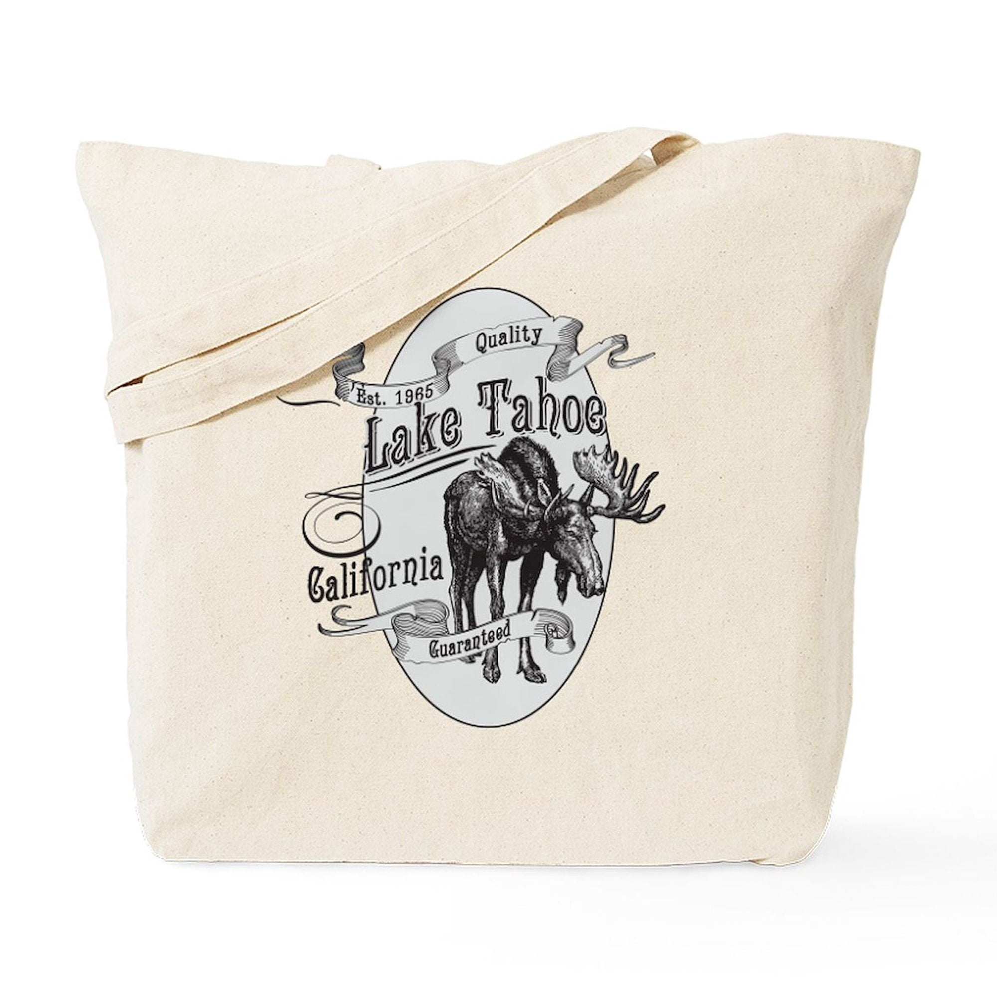 CafePress - Lake Tahoe Vintage Moose Tote Bag - Unisex Canvas Tote Bag ...