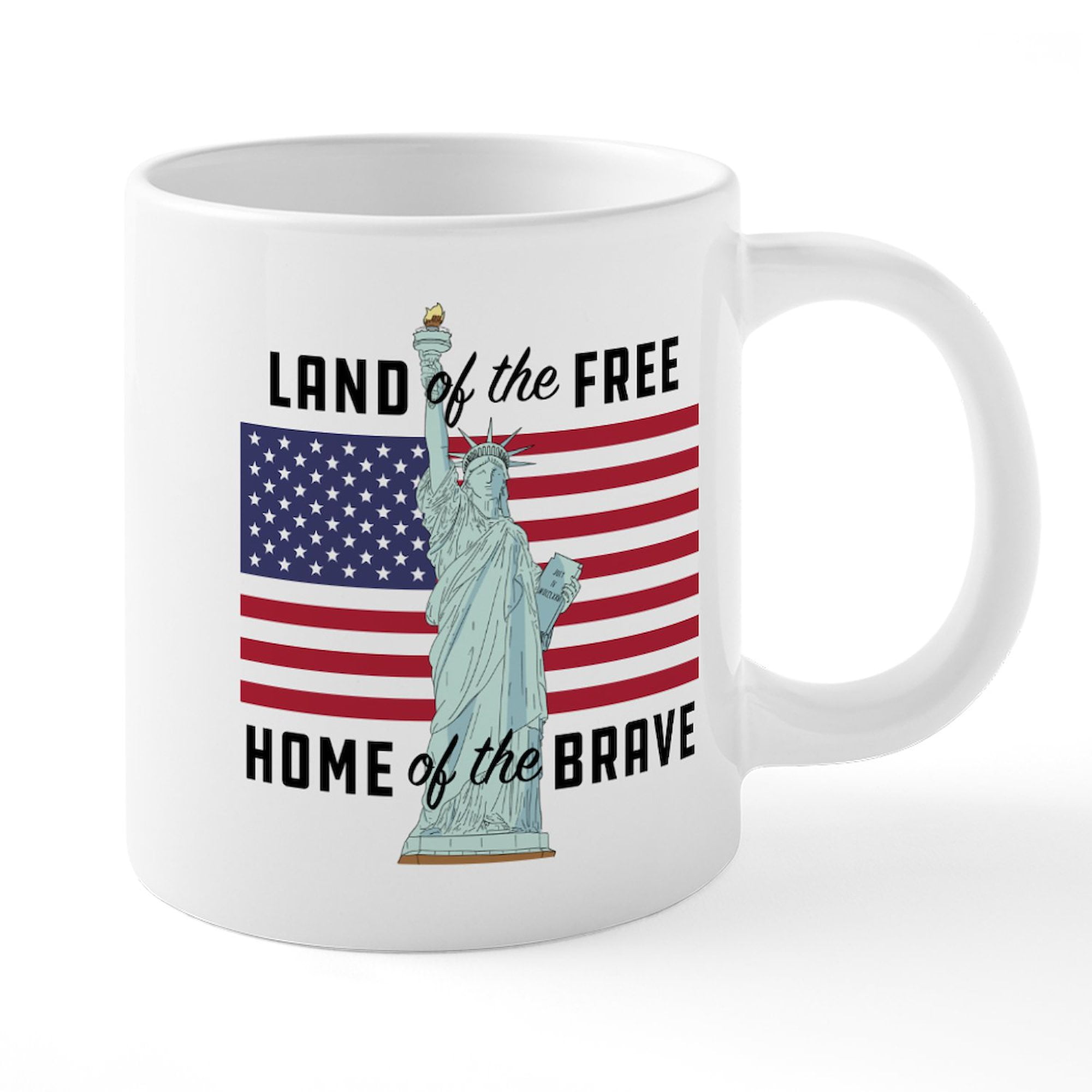 CafePress - Land Of The Free Home Of The Brave Mugs - 20 Oz White ...