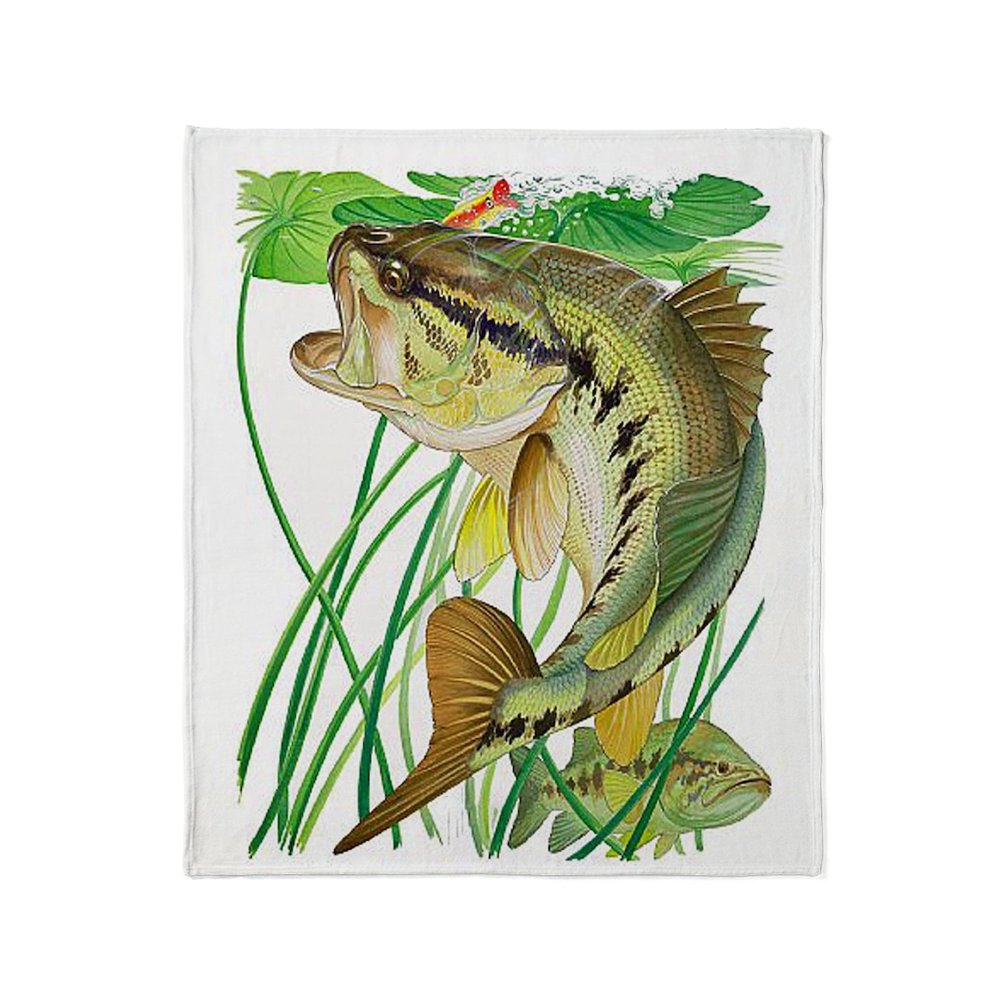 CafePress - Largemouth Bass With Lily Pads Copy Throw Blanket - Soft ...